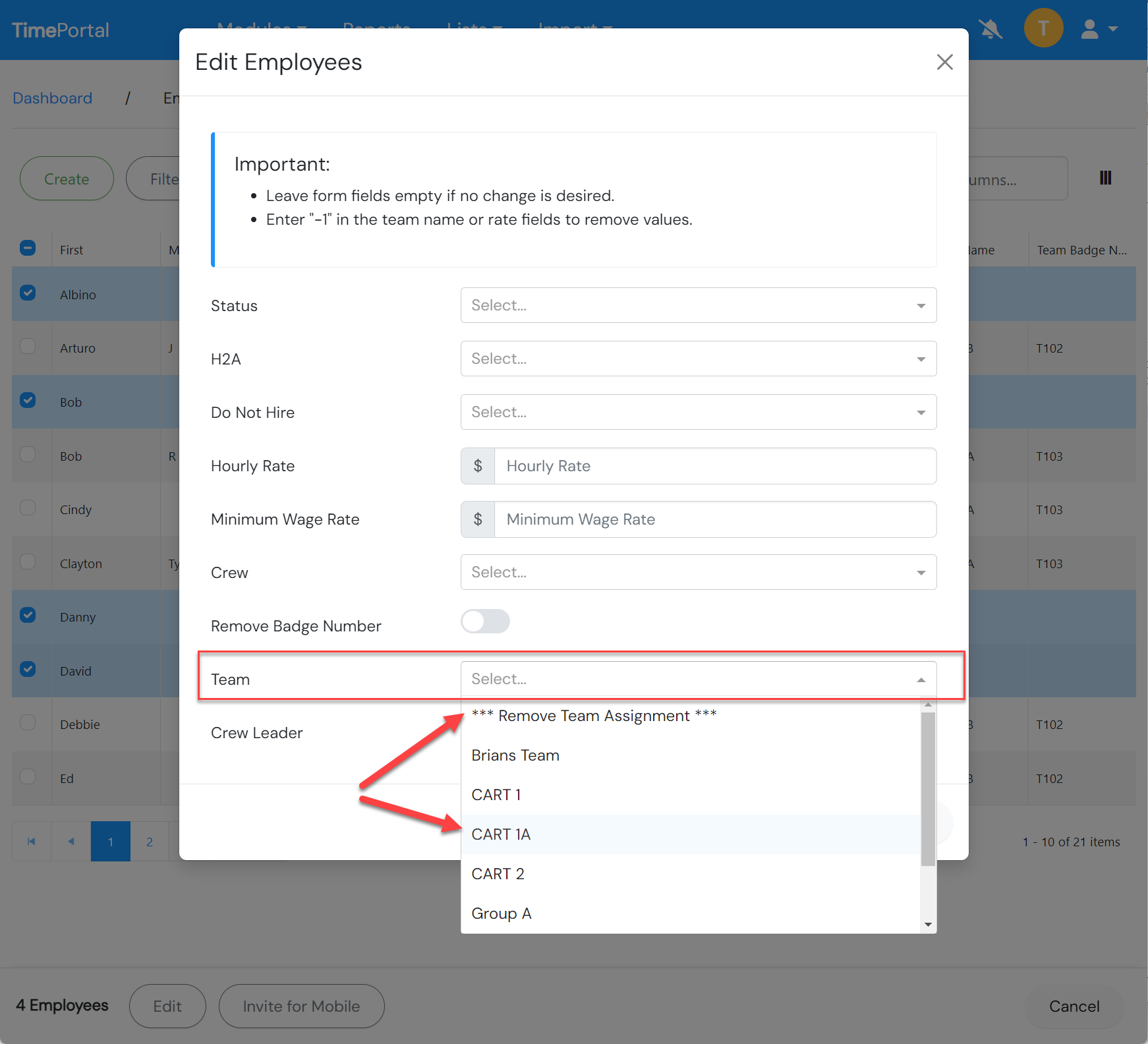 Teams – Support | Time Portal, LLC